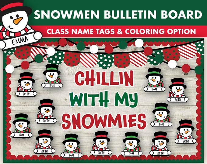Snowman Christmas Bulletin Board Kit || December Bulletin Boards ...