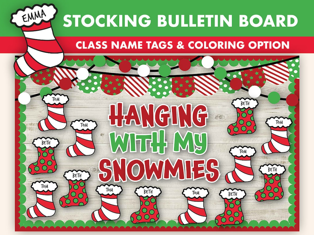 Stocking Christmas Bulletin Board Kit || December Bulletin Boards ...