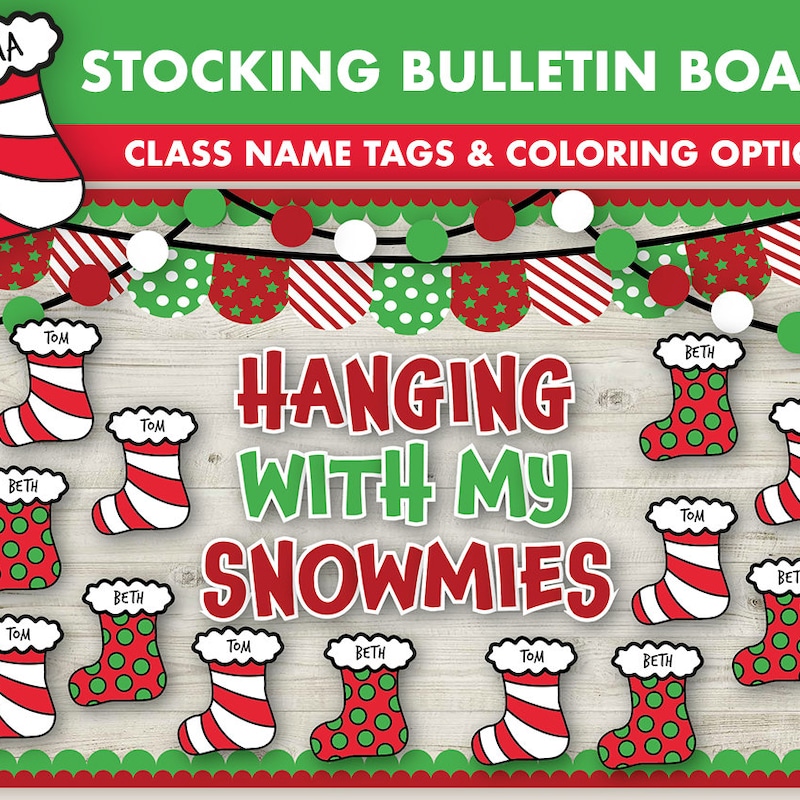 Christmas Stocking Bulletin Board - Etsy