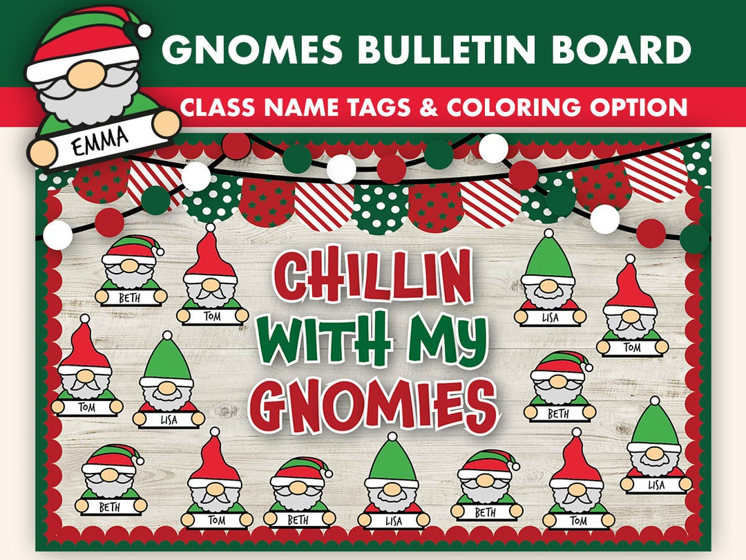 Gnome Christmas Bulletin Board Kit || December Bulletin Boards Digital ...
