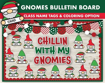 Gnome Christmas Bulletin Board Kit || December Bulletin Boards Digital ...
