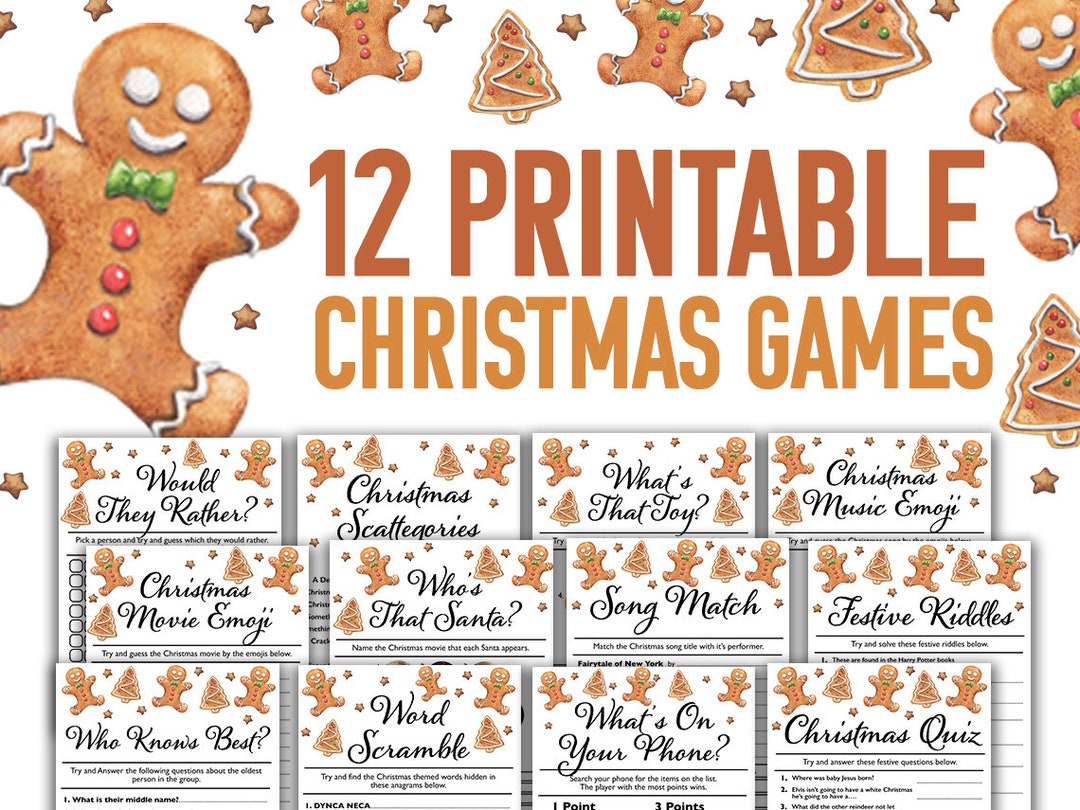 12 Christmas Games Printable Bundle Christmas Party Games for Kids ...