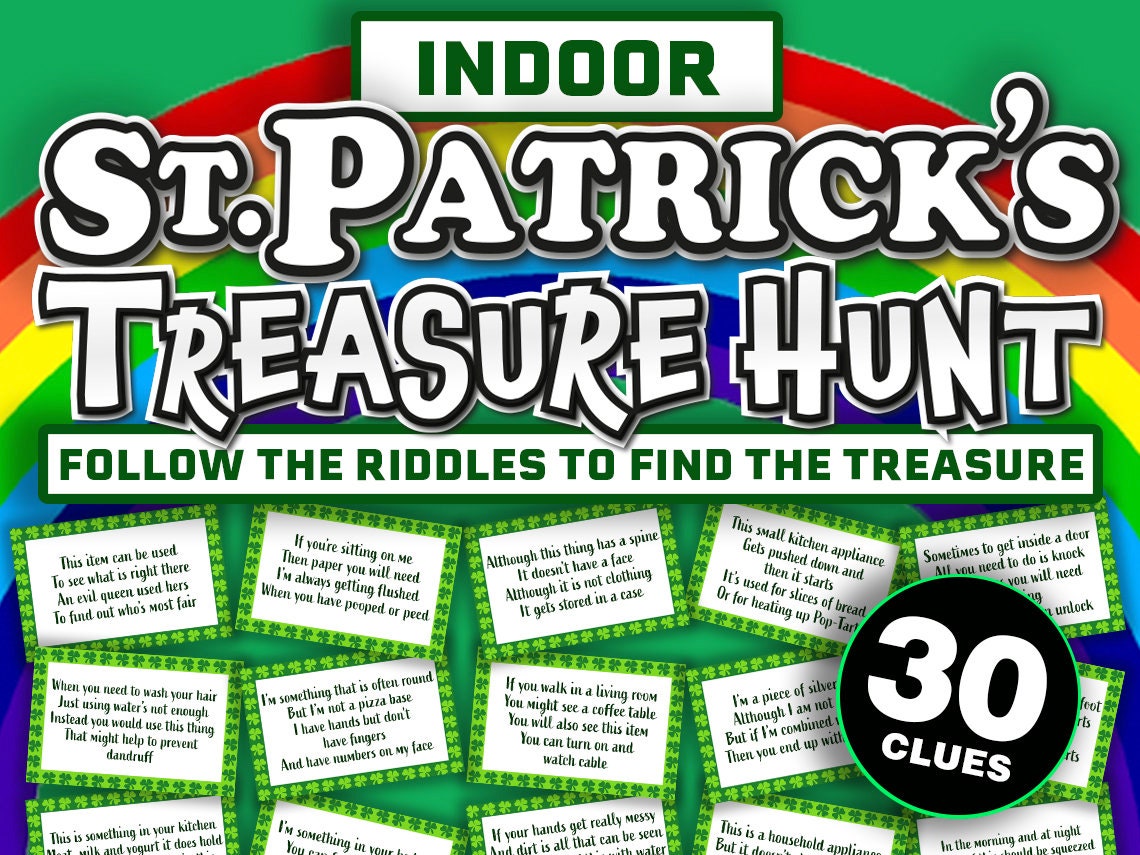 Indoor St Patricks Day Treasure Hunt Game for Kids St | Etsy