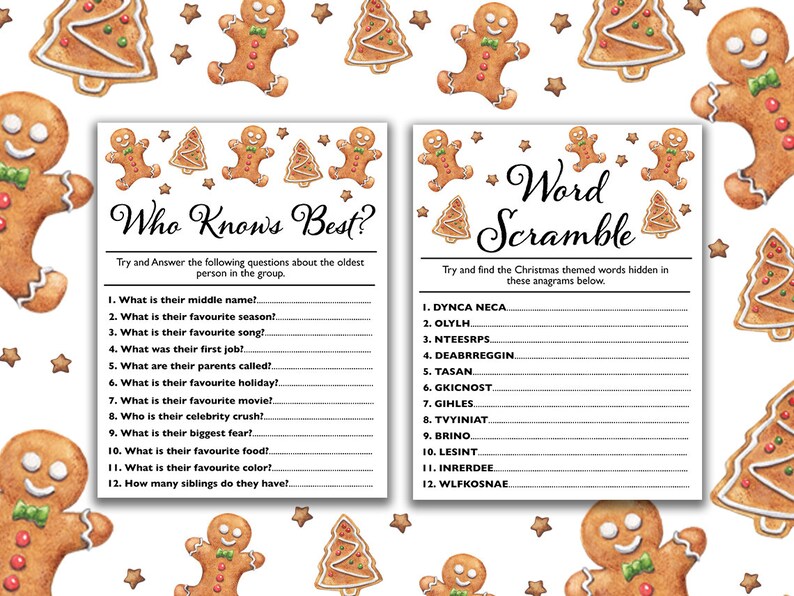 12 Christmas Games Printable Bundle || Christmas Party Games for Kids ...
