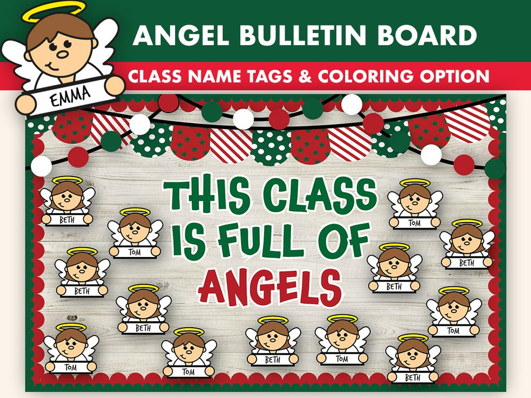 Angel Christmas Bulletin Board Kit || December Bulletin Boards Digital ...