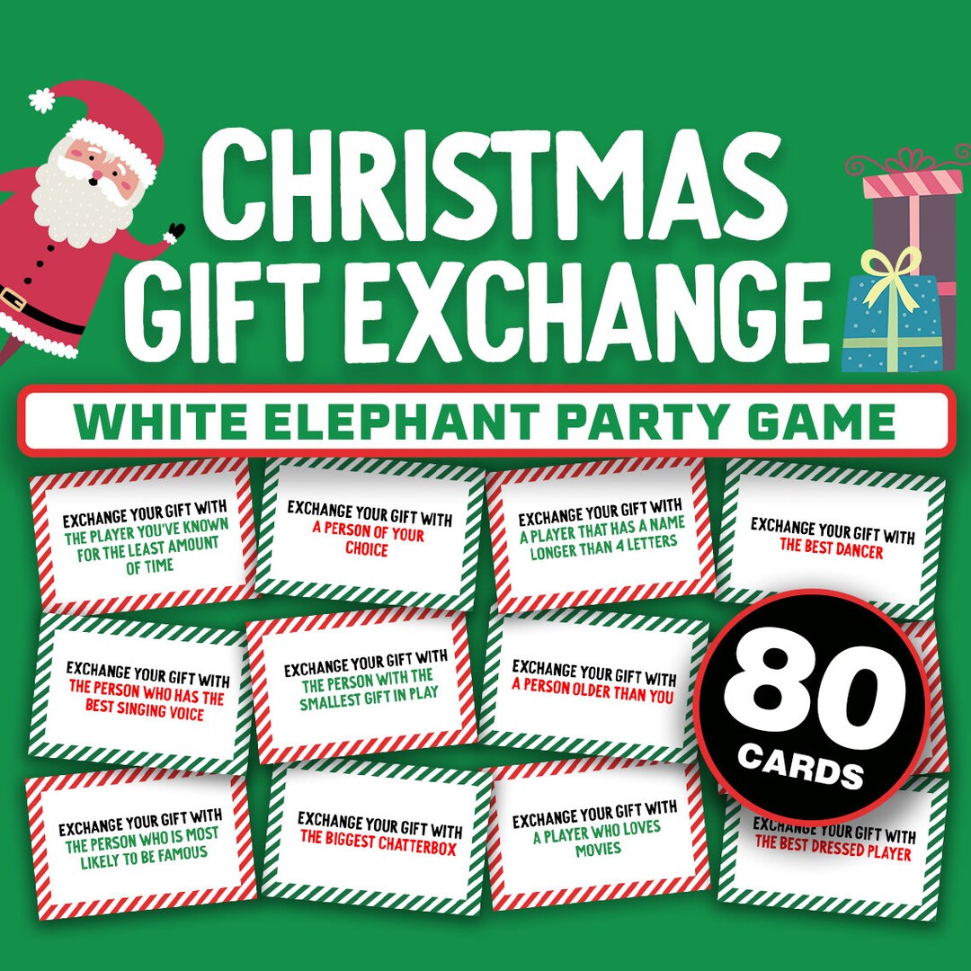 Christmas Gift Exchange Game || Yankee Swap Cards || Printable Dirty ...