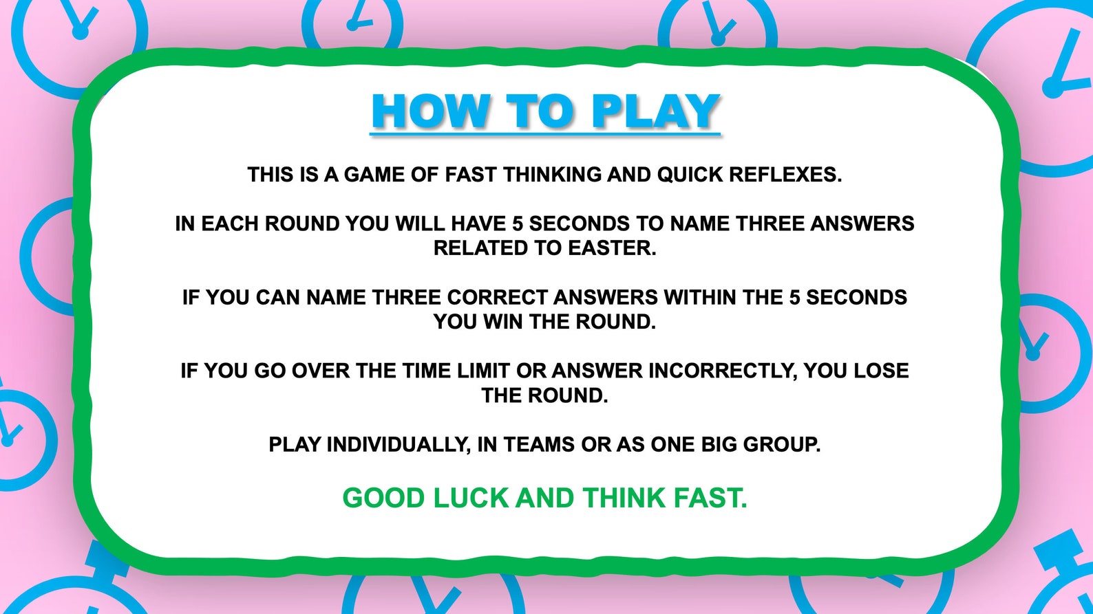 Easter 5 Second Game Easter Party Game Games for Easter | Etsy