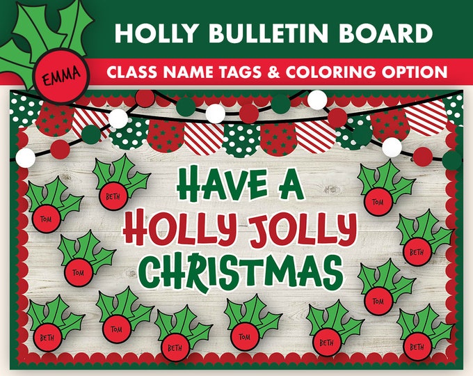 Holly Jolly Vibes- Christmas/ December Bulletin Board and Door Kit - Etsy