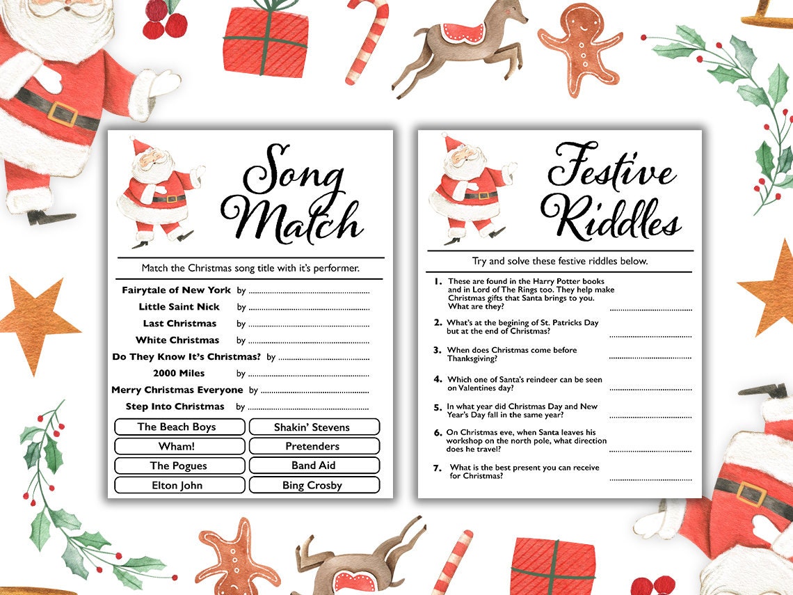 12 Christmas Games Printable Bundle Christmas Party Games | Etsy