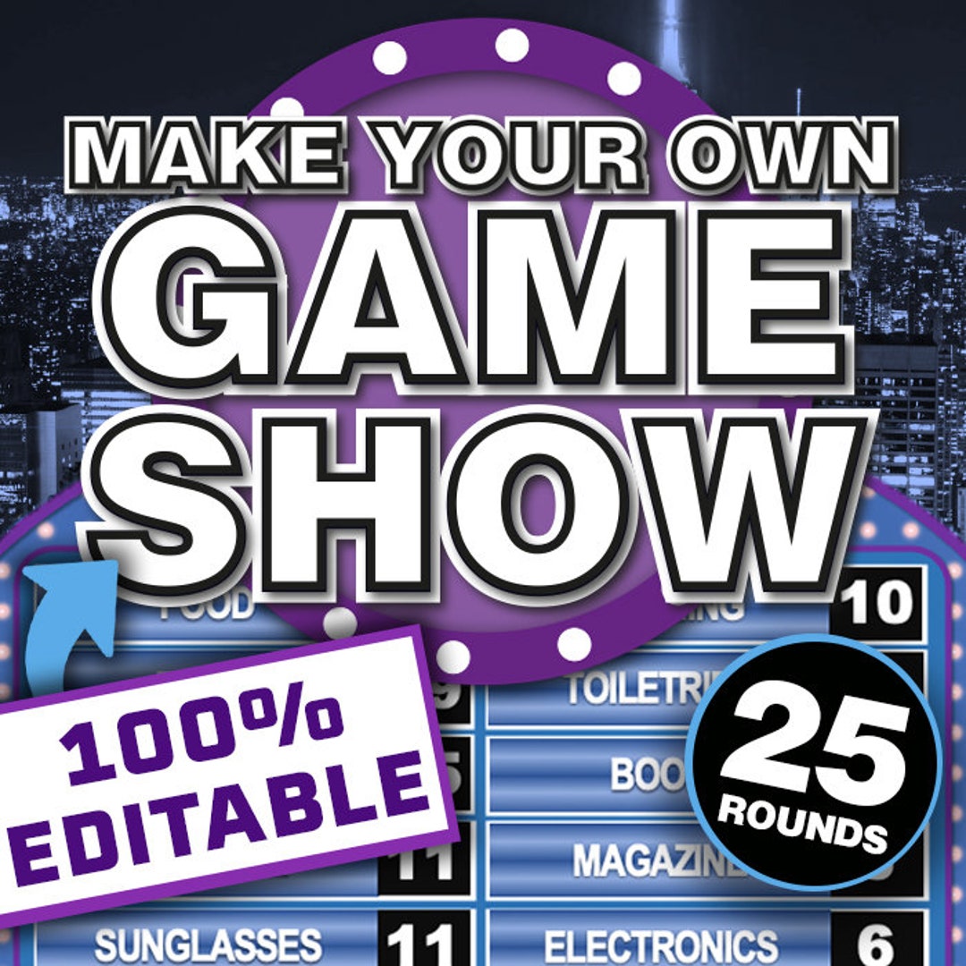 Make Your Own Game Show Powerpoint Party Game || Editable Family Quiz ...