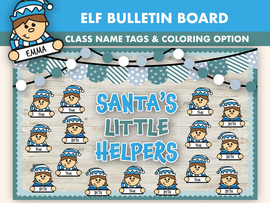Elf Christmas Bulletin Board Kit || December Bulletin Boards Digital ...