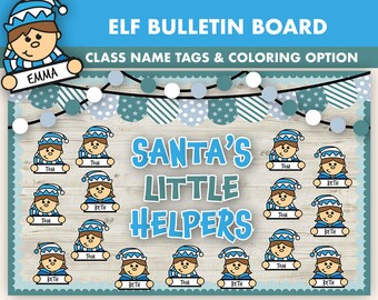 Elf Christmas Bulletin Board Kit || December Bulletin Boards Digital ...