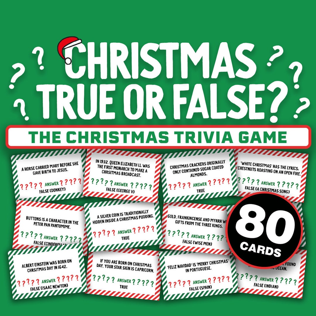 Christmas True or False || Printable Christmas Trivia Game ...