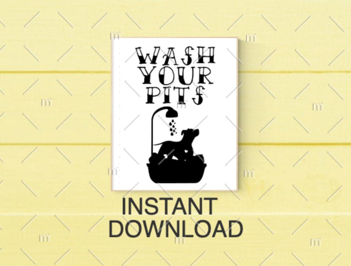 INSTANT DOWNLOAD Wash Your Pits Bathroom Printable Wall Art - Etsy