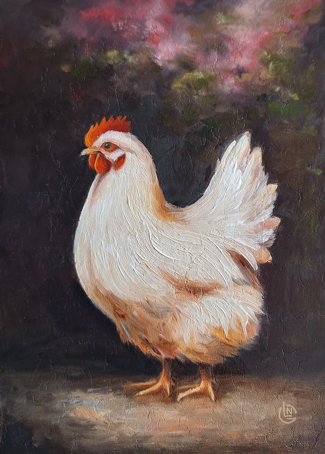 Painting With Chicken Chicken White Hen Country Bird Farm Farm Animals ...