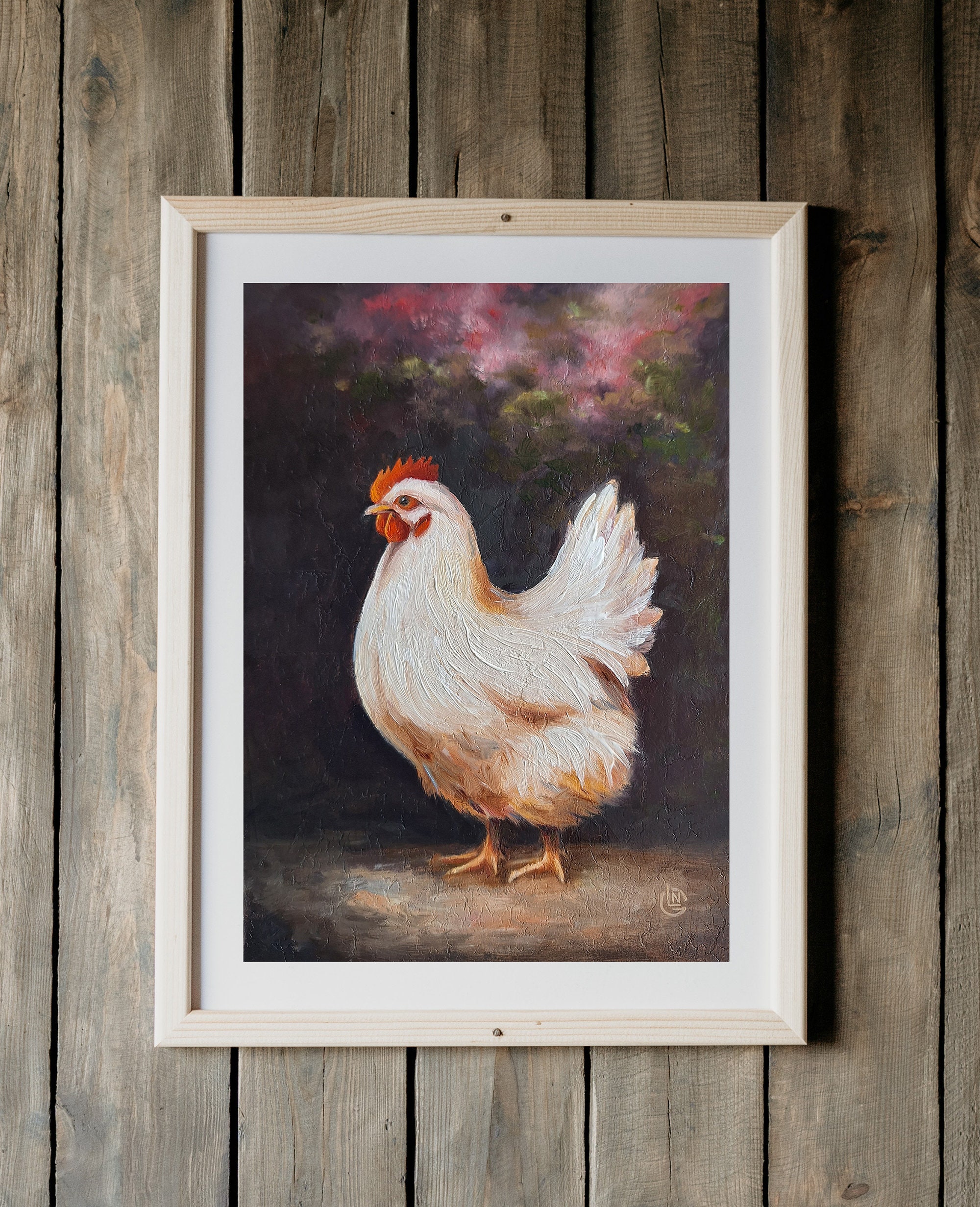 Painting With Chicken Chicken White Hen Country Bird Farm Farm Animals ...
