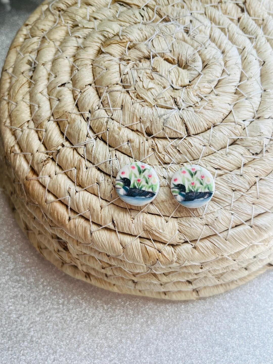 Loon Stud Earrings, Bird Earrings, Common Loon, Birdwatcher Gift, Water ...