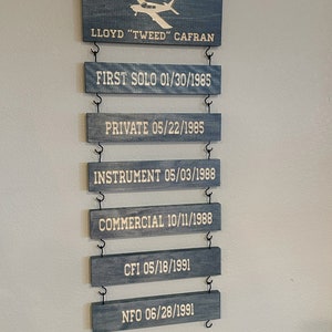 Pilot Timeline, Aviation Milestone, Custom, Engraved, Pilot Gift - Etsy