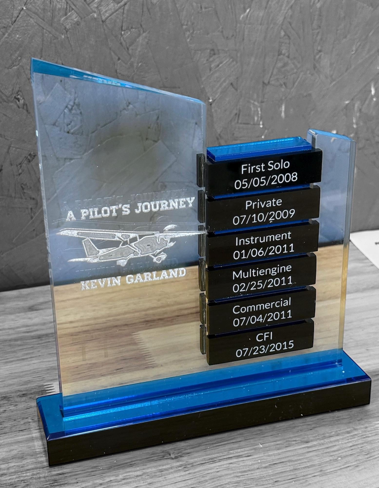 Personalized Pilot's Journey Acrylic Timeline: Aviation Gift - Etsy