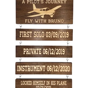 Pilot Timeline, Aviation Milestone, Custom, Engraved, Pilot Gift - Etsy