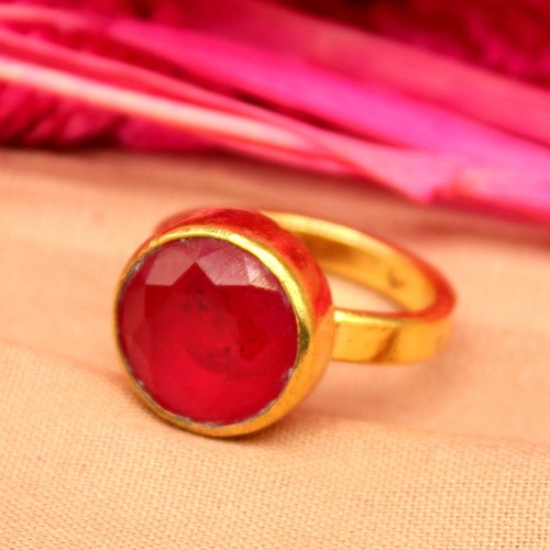 Ruby Ring Solid Silver 925K Sterling Silver Natural Ruby | Etsy