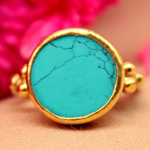 Turquoise Ring Solid Solitaire 925K Sterling Silver - Etsy