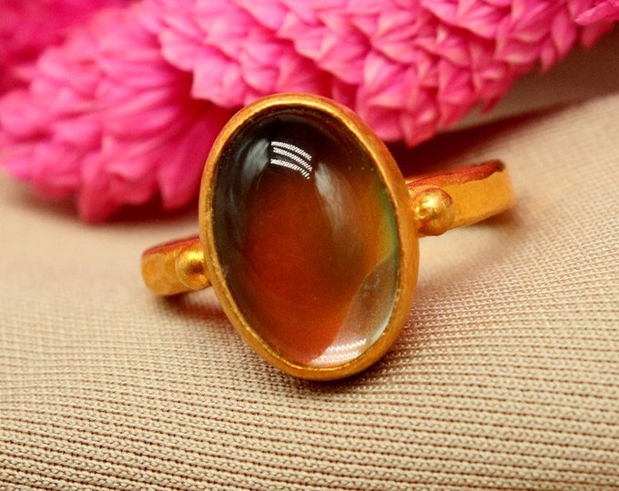 Silver Oval Mood Ring Mood Jewelry Silver Color Changing Mood Stone ...