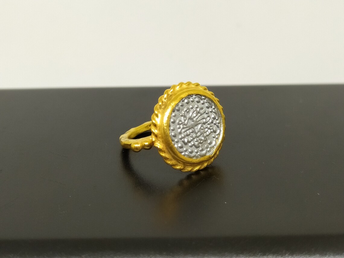 Ottoman Coin Ring 925K Sterling Silver Constantinople | Etsy