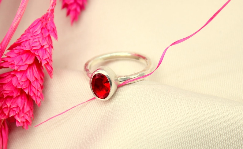 Ruby Ring Solid Silver 925K Sterling Silver 24K Gold Over | Etsy