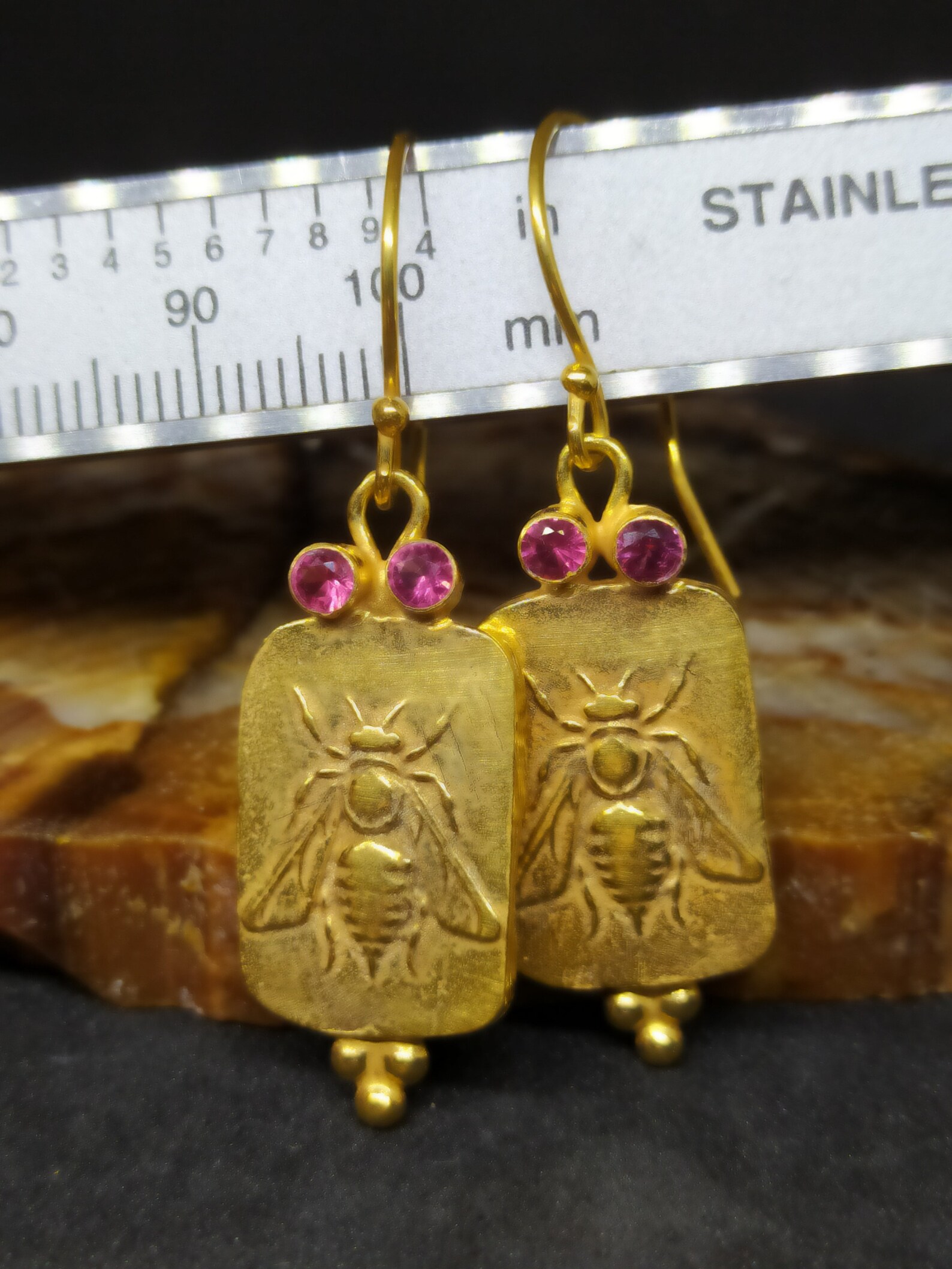 Roman Coin Intaglio Zeus Bee Earrings Silver Gold Coin Over Ancient ...