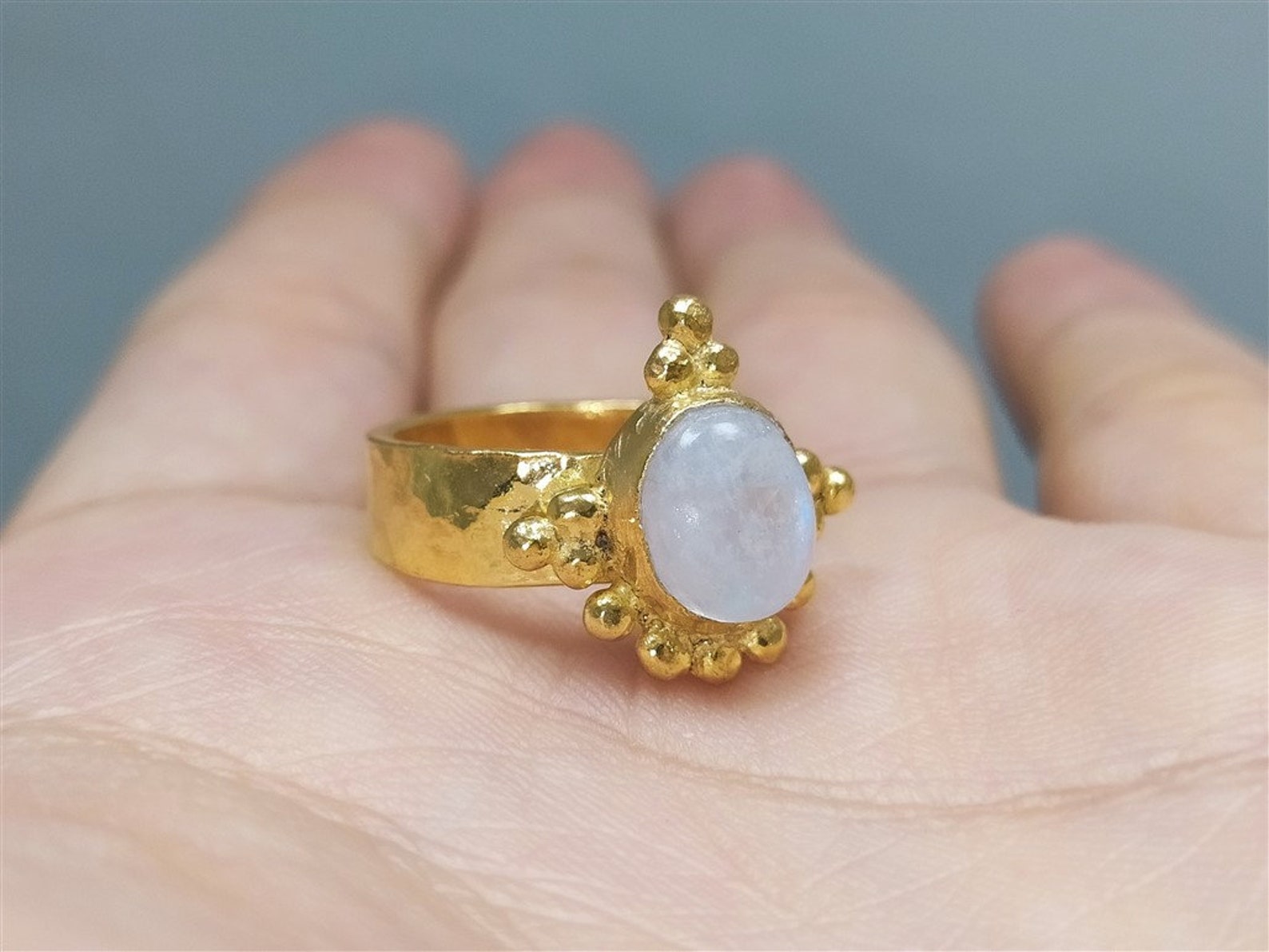Moonstone Ring White Stone Silver Ring Wonderful Moonstone - Etsy