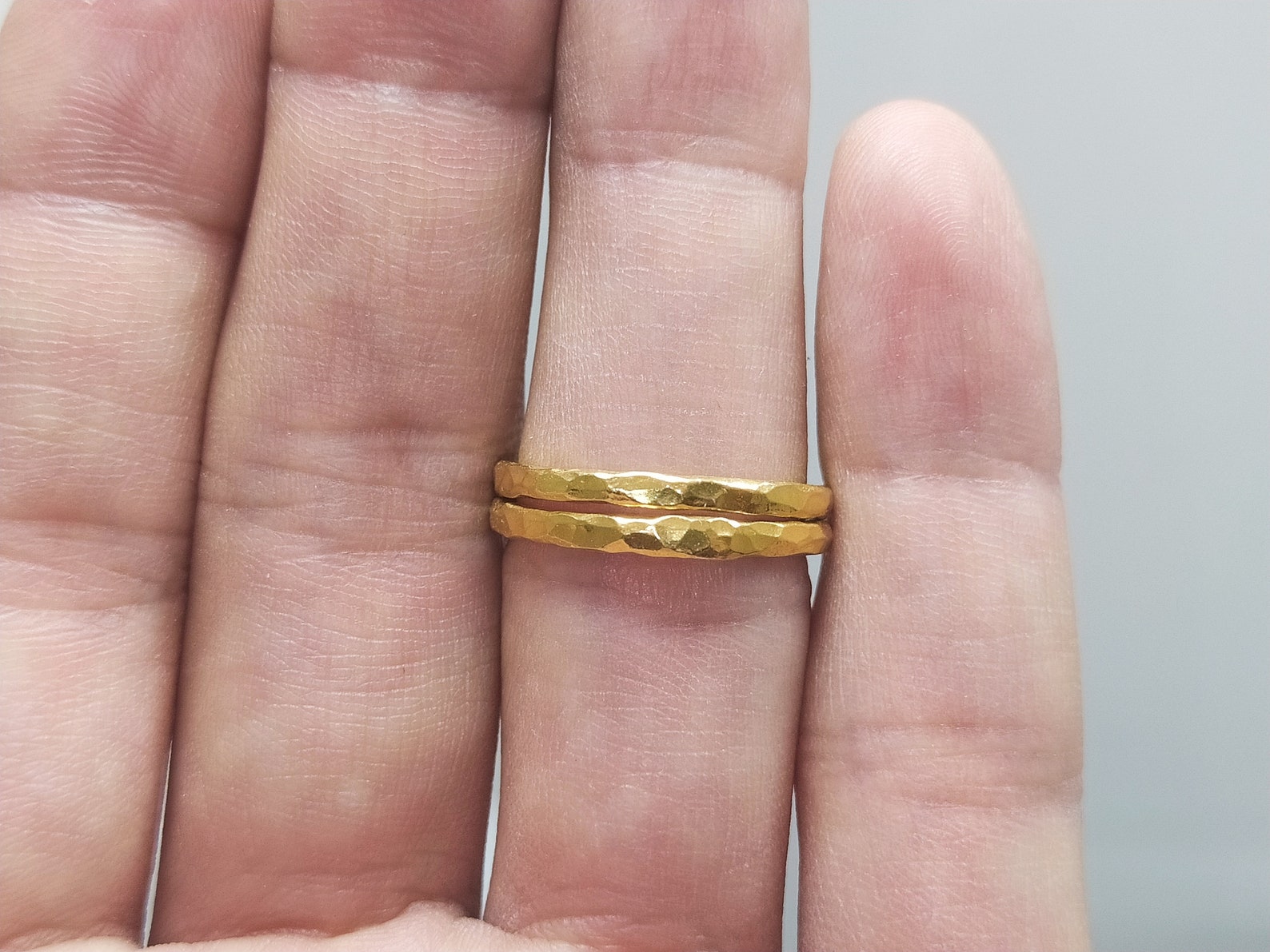 Double Ring Pieces Band Rings Wedding Ring Stacking Ring - Etsy