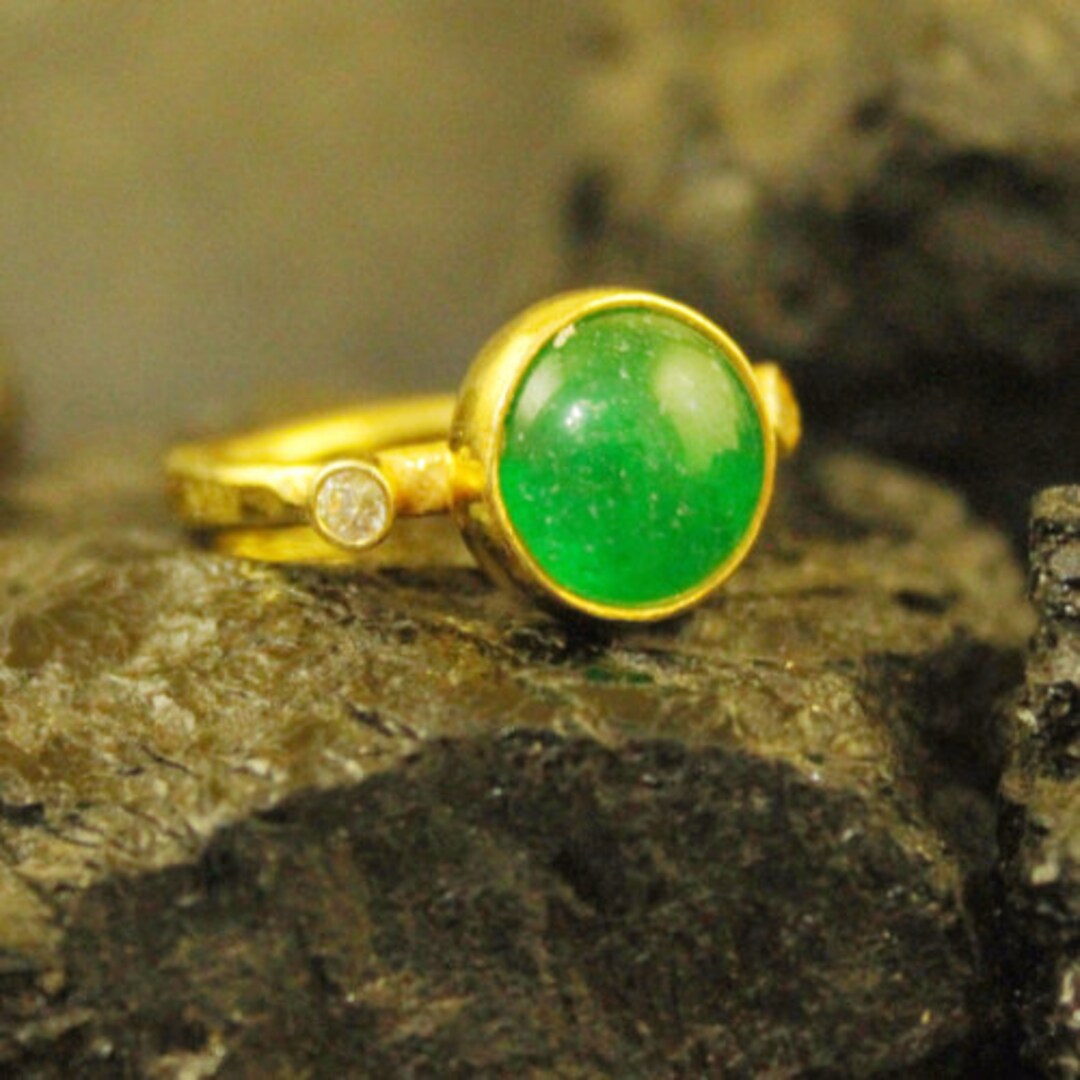 Jade Silver Ring | Green African Jade Ring | Oval | Sterling Silver ...