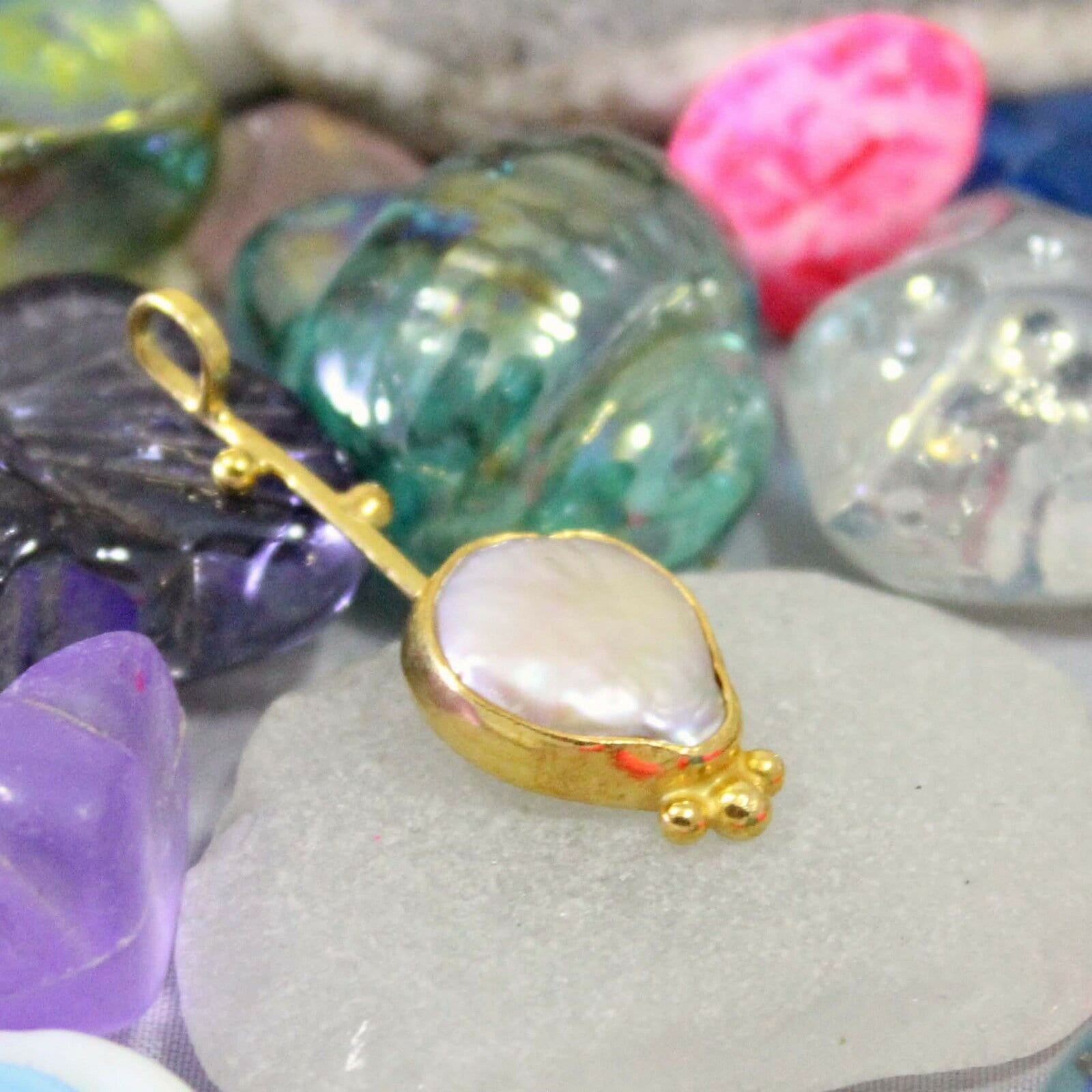 Pearl Pendant Silver | 925K Sterling Silver | Handcrafted Pendant ...