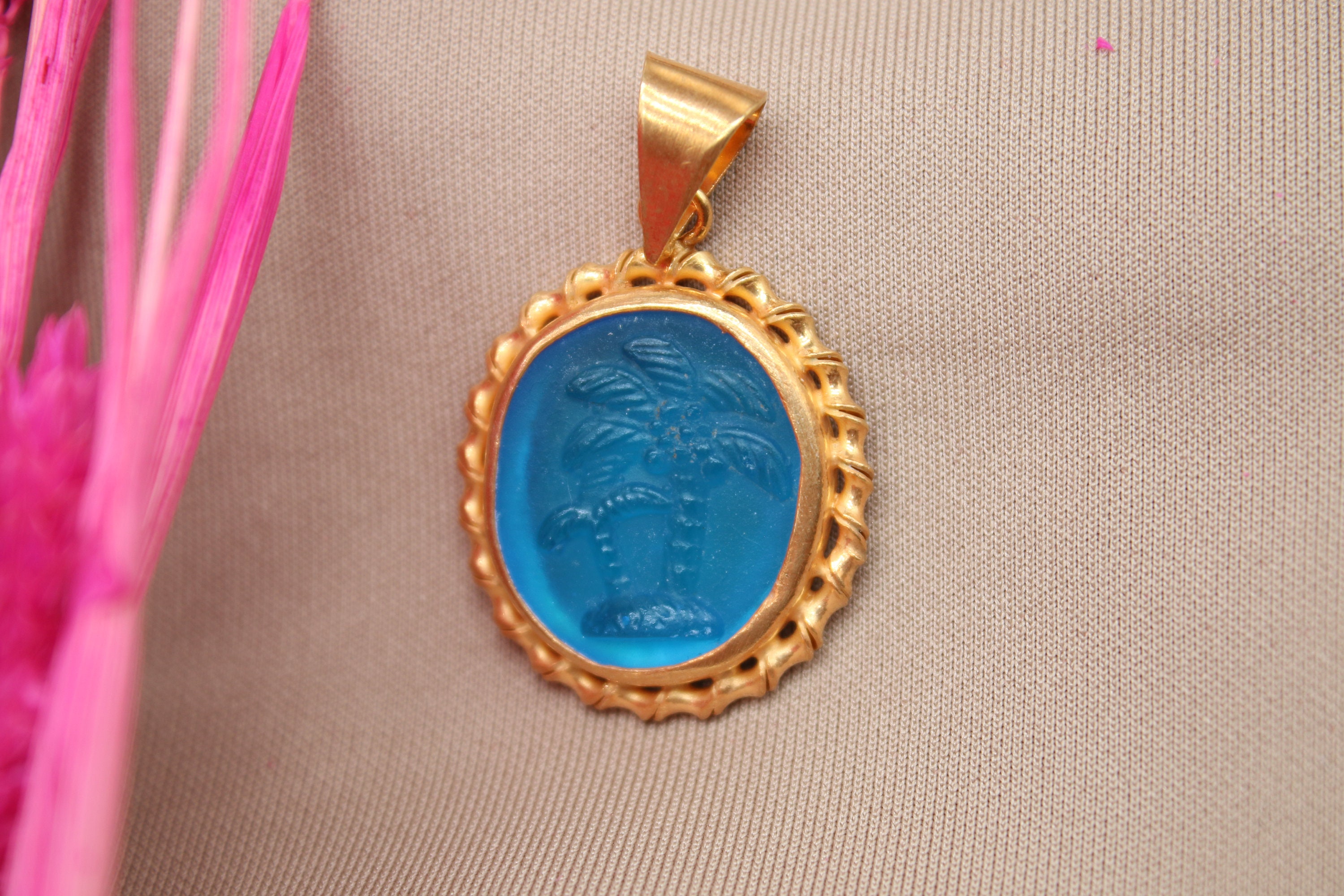 Real Intaglio Glass Pendant Glass Art Intaglio Silver - Etsy