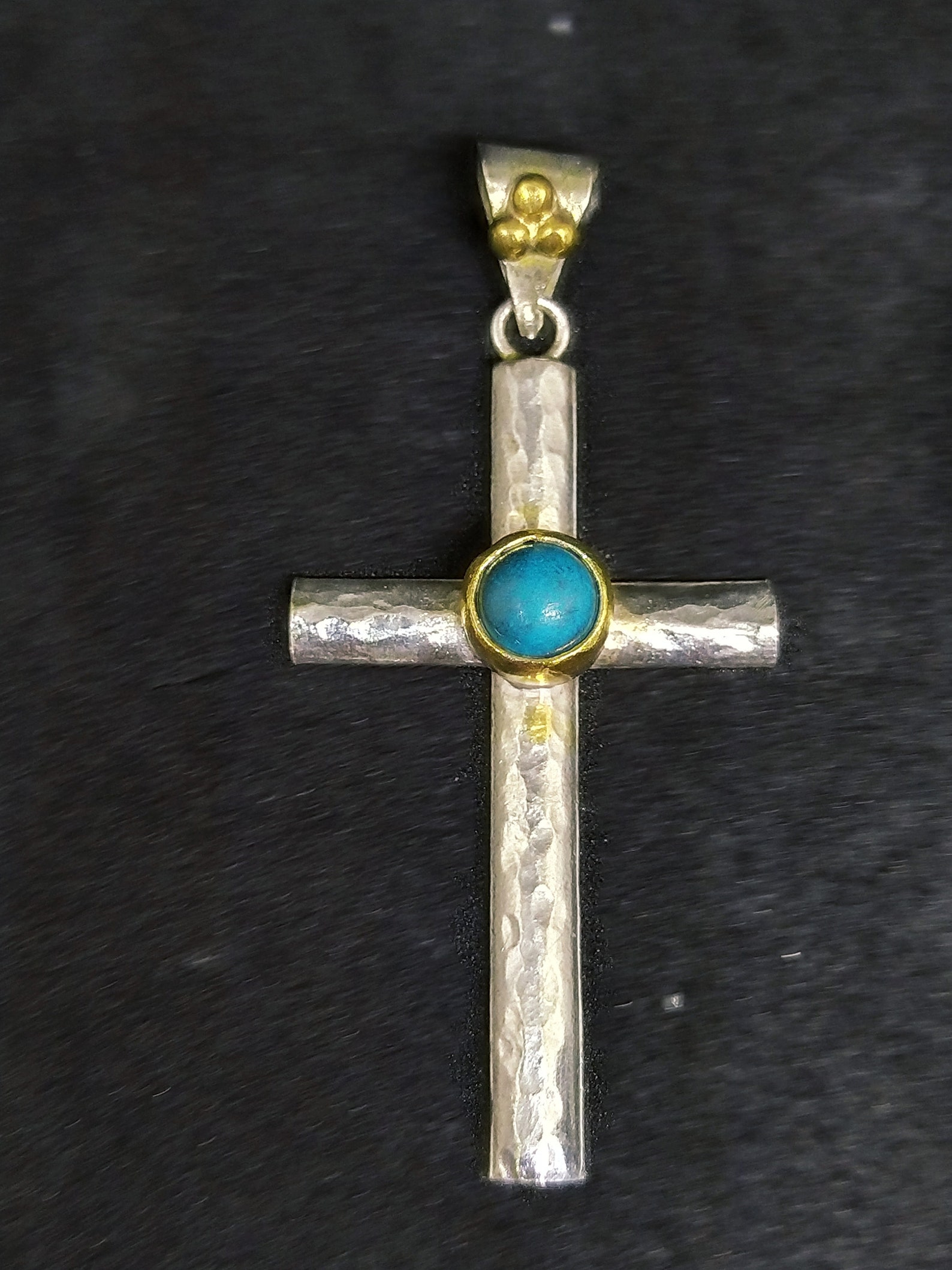 Turquoise Cross Pendant Silver 925K Sterling Silver Gifts - Etsy