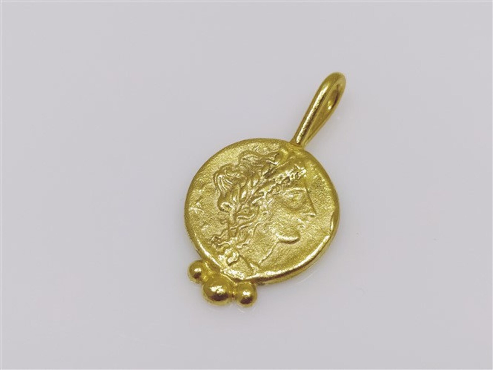 Intaglio Pomegranate Stalk Roman Coin Signet Pendant Silver | Etsy