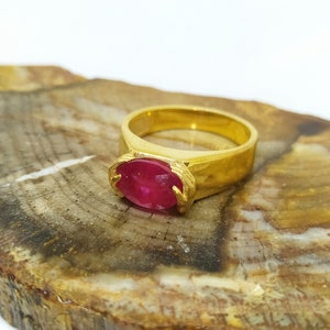 Fingers Ruby Ring Solid Sterling | Minimalist Ring | 925K Steling ...