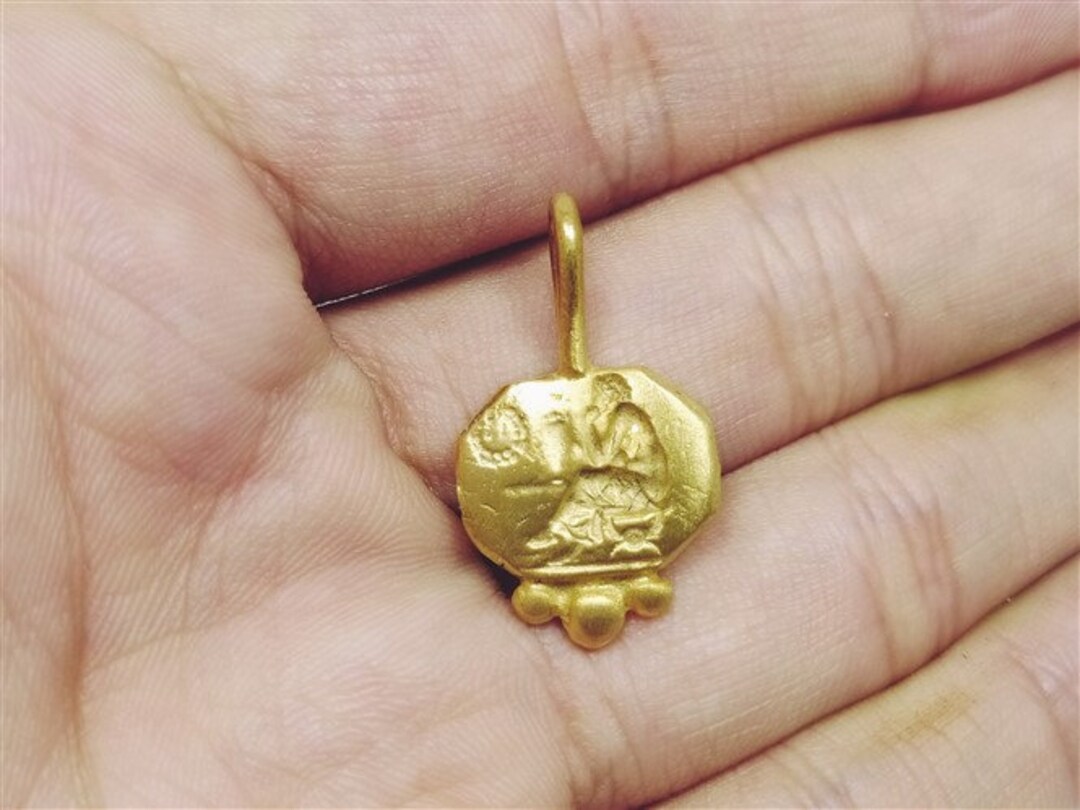 Intaglio Ancient Greek Apollon God Roman Coin Signet Pendant Silver ...