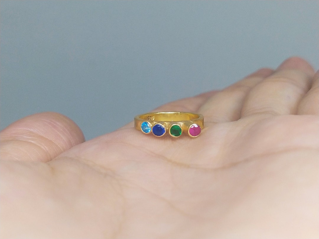 4 Stone Ring Design | Turkish Handmade Jewelry | Ruby, Topaz and ...