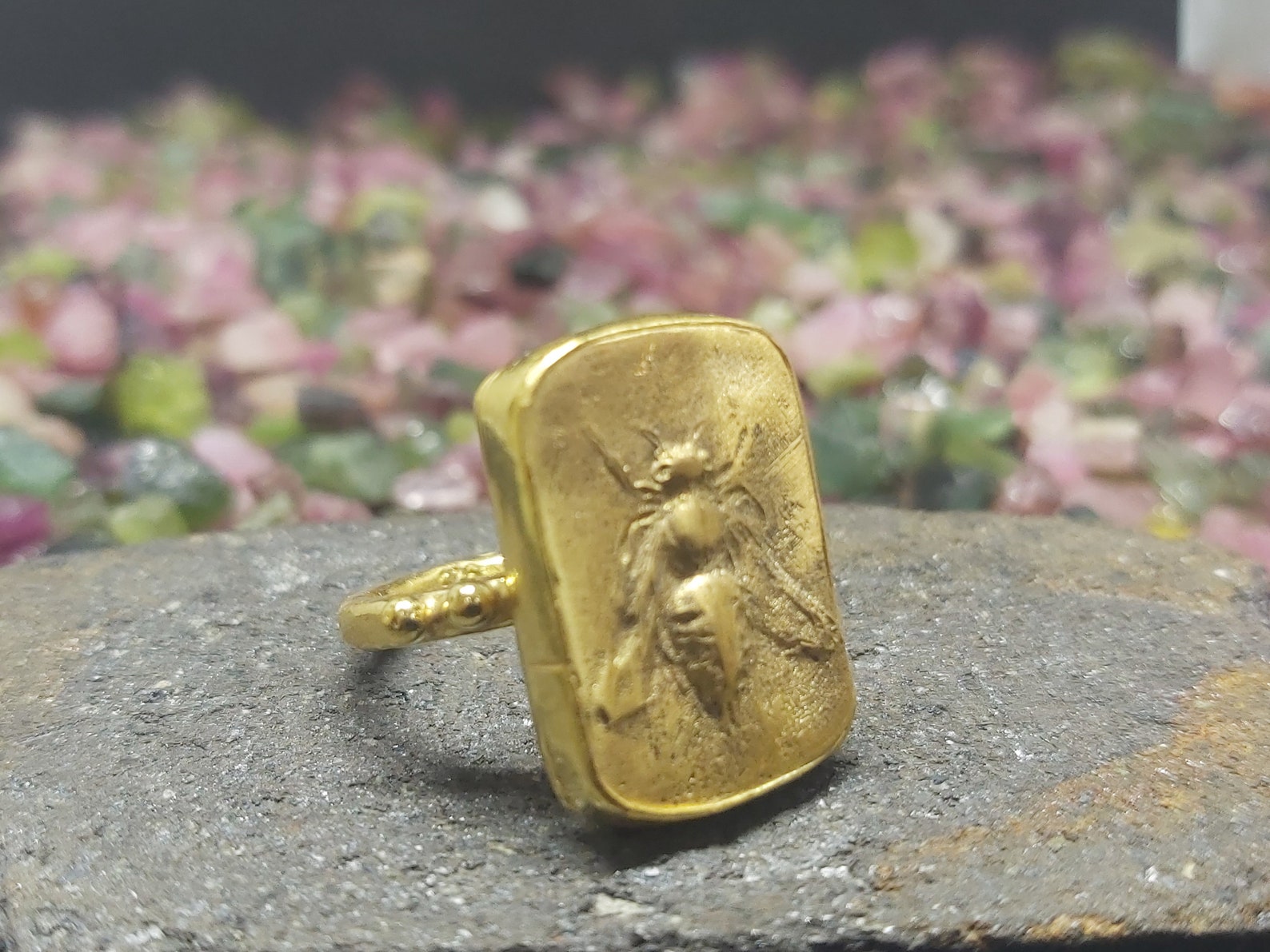 Roman Coin Intaglio Ring | Zeus Ring | Honey Bee Ring | 925K Sterling ...