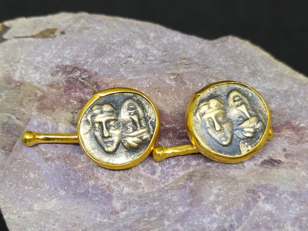 Intaglio Roman Coin Cufflink Solid Silver | Dainty Cufflink ...