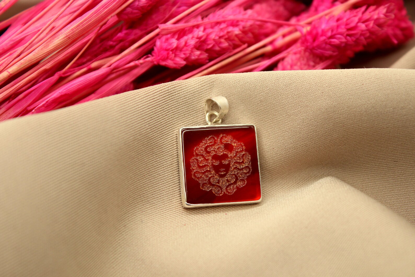 Intaglio Medusa Intaglio Pendant Silver | 925K Sterling Silver ...