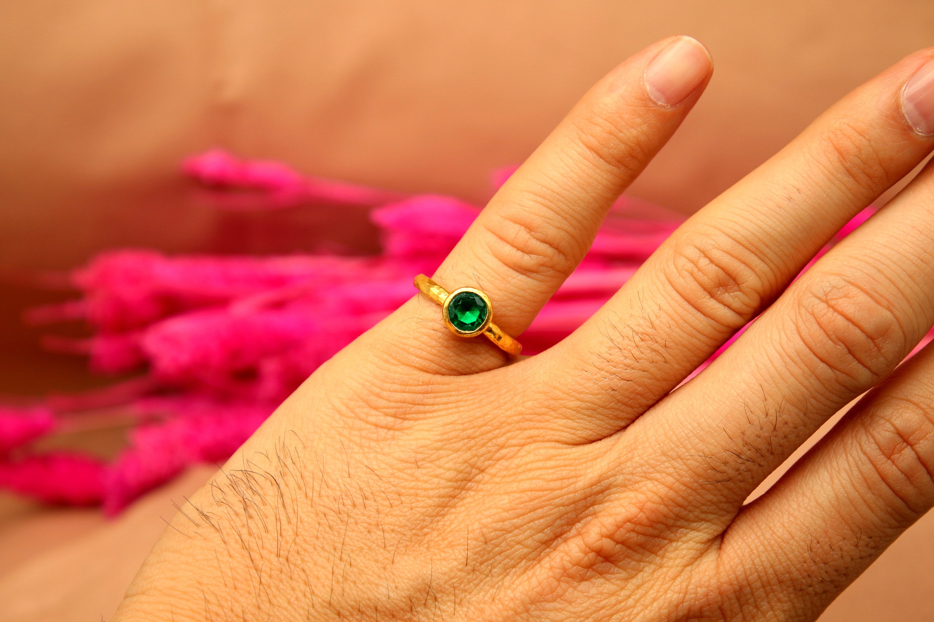 Emerald Ring Solid Sterling | Minimalist Ring | Bridesmaid Gift ...