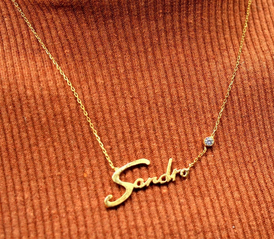 14k Solid Gold Name Necklace Personalized Jewelry Summer Jewelry