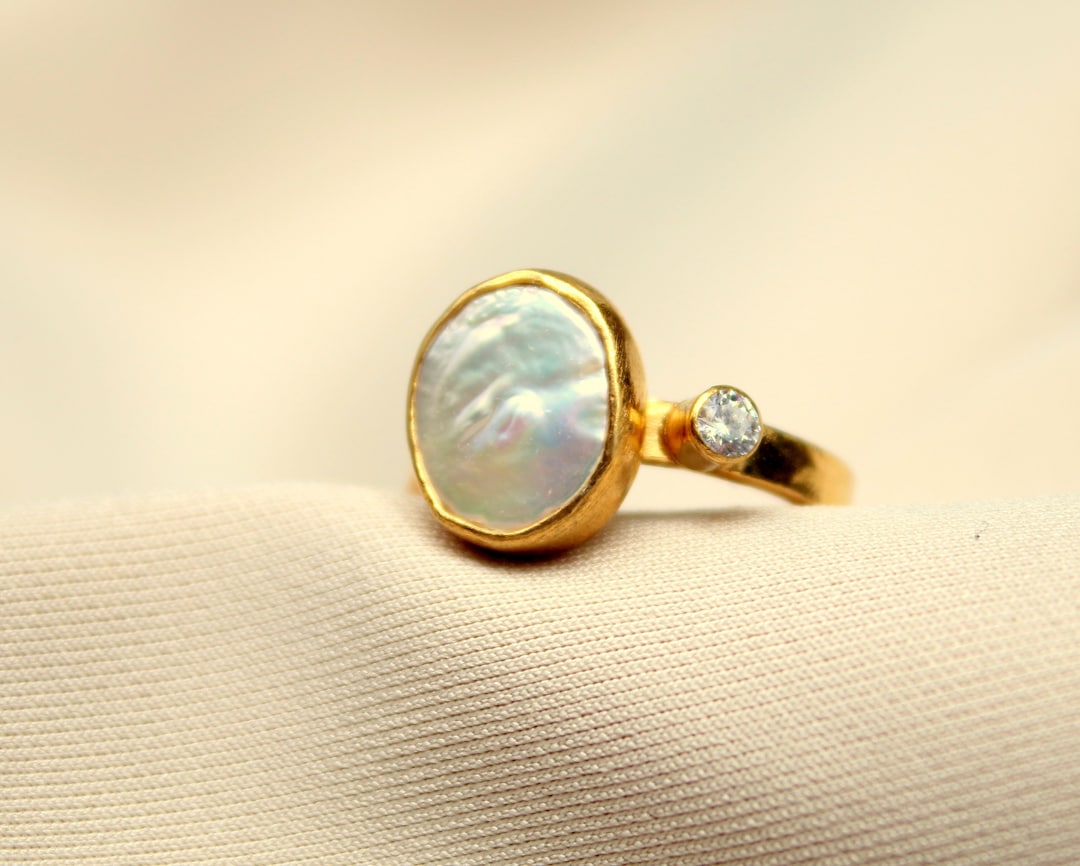 Pearl Ring, Silver Pearl Ring, Jewelry, Statement Ring, Sterling Silver ...