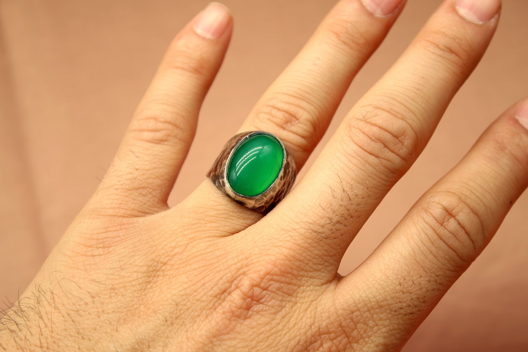 Jade Men Ring Solid Sterling | Handmade Dainty Jewelry | Authentic ...