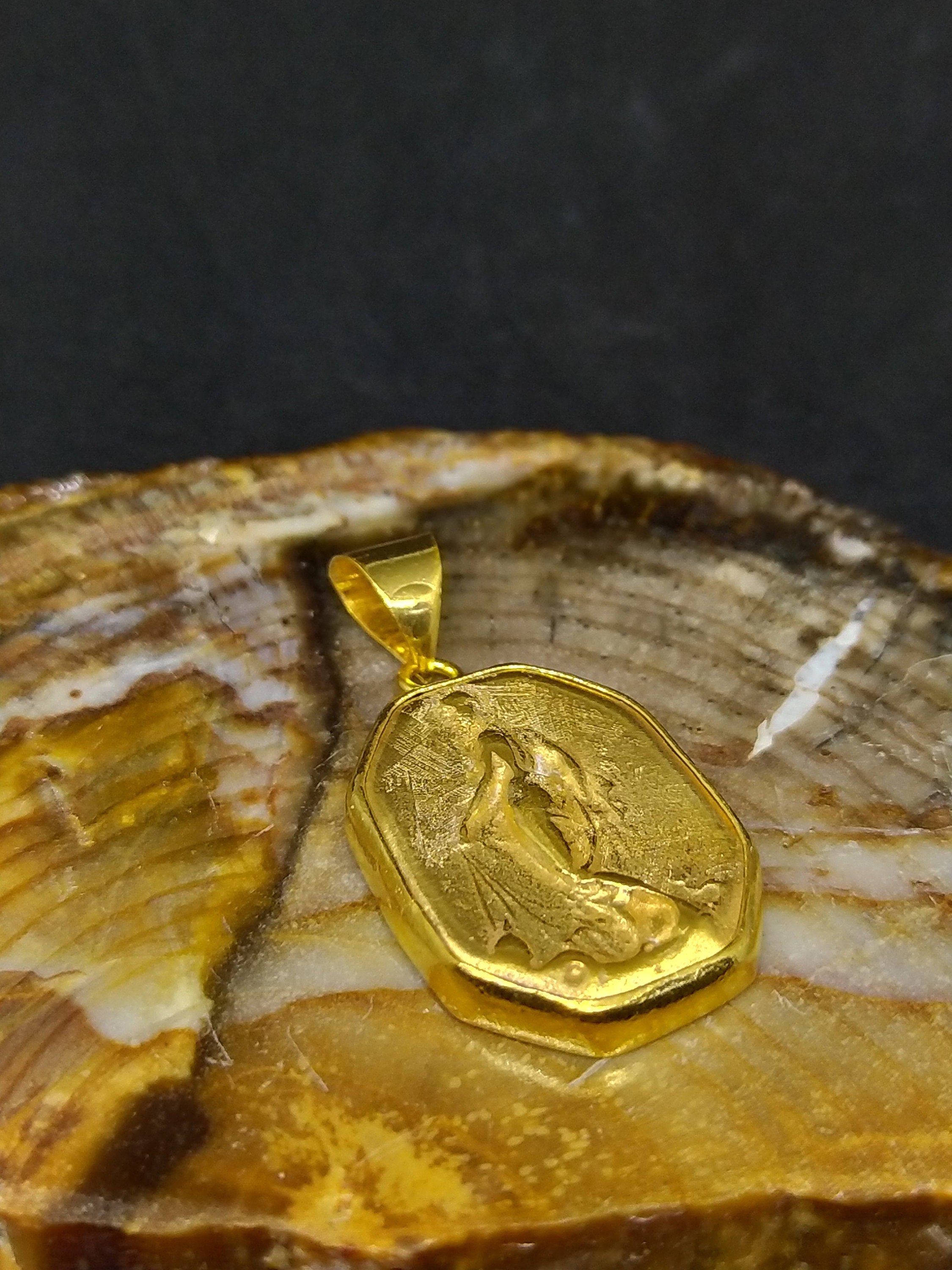 Intaglio Roman Coin Pendant Solid Silver | Minimalist Pendant | Ancient ...
