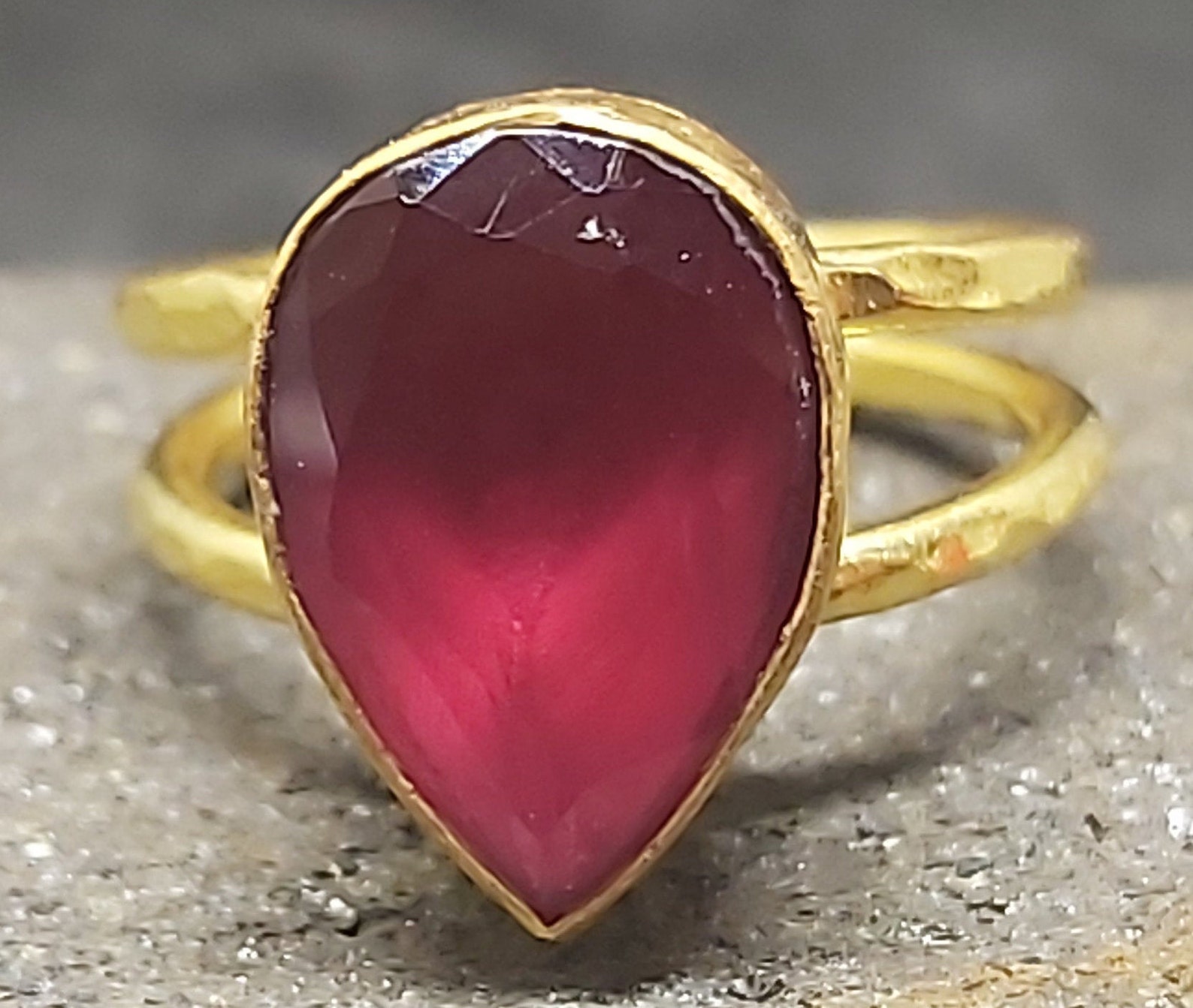 Ruby Ring Solid Silver Minimalist Ring 925K Sterling | Etsy