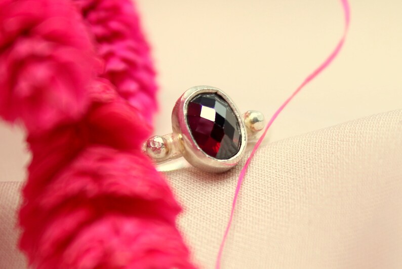 Ruby Ring Solid Silver | 925K Sterling Silver | Minimalist Ring ...